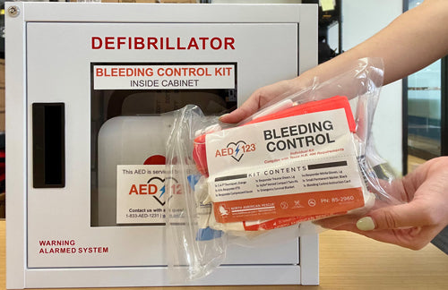 Bleeding Control Kits can be added to any AED Cabinet